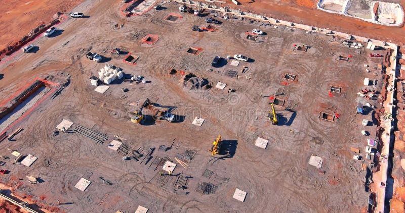 In Preparation Construction Site To Concrete Foundation Pouring To ...