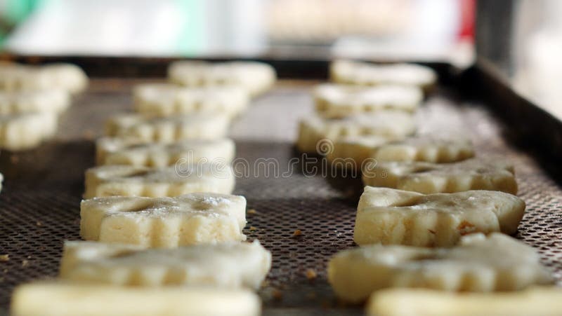 Preparation of Cookies for Baking. Cooking Process in the Kitchen Stock ...