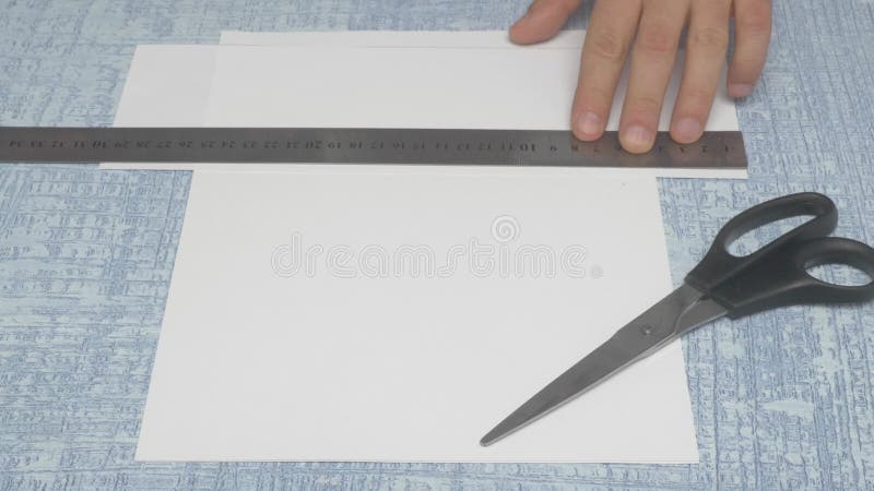 Preparation for a Craft Project Using Paper and Scissors a Creative ...