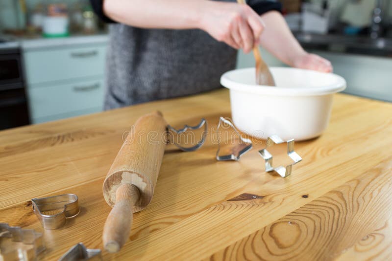 Preparation Delicious Cookie. Stock Image - Image of food, roller: 35988533