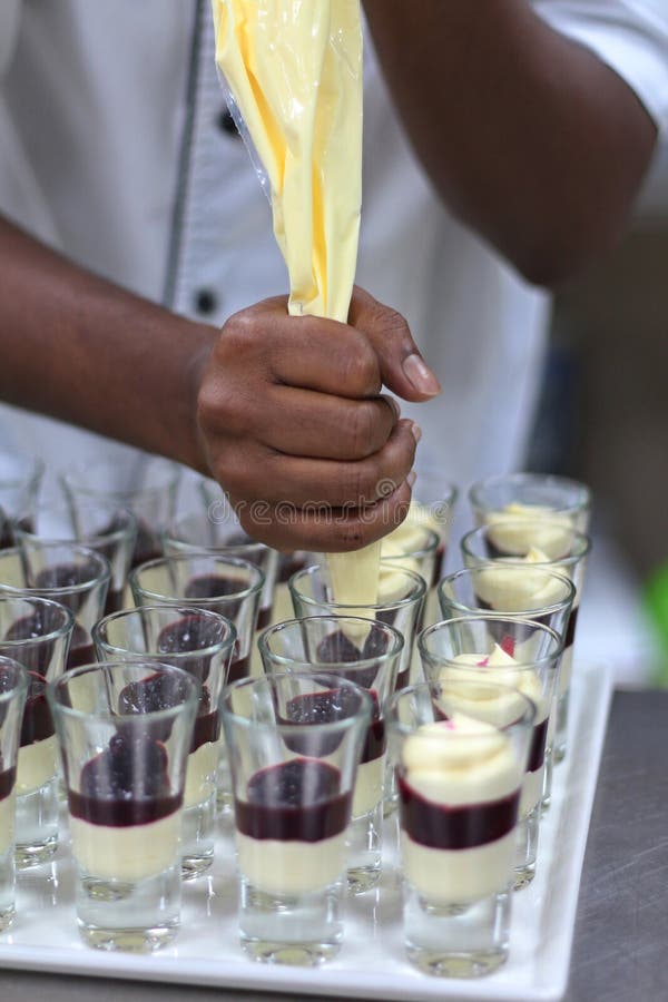 Preparation Dessert in Kitchen Stock Image - Image of adult, female ...