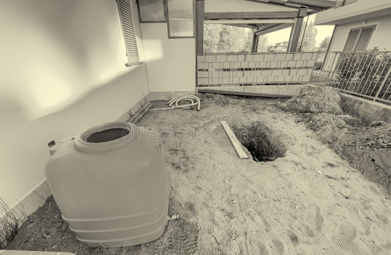 Preparation for Digging a Well Outside the House. Tools for Outdoor ...