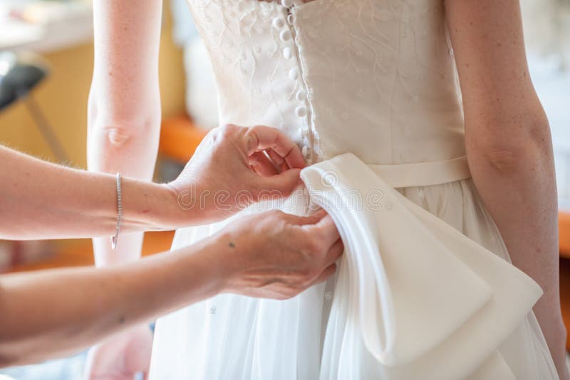 Preparation and Dressing of the Bride Stock Photo - Image of clothing ...