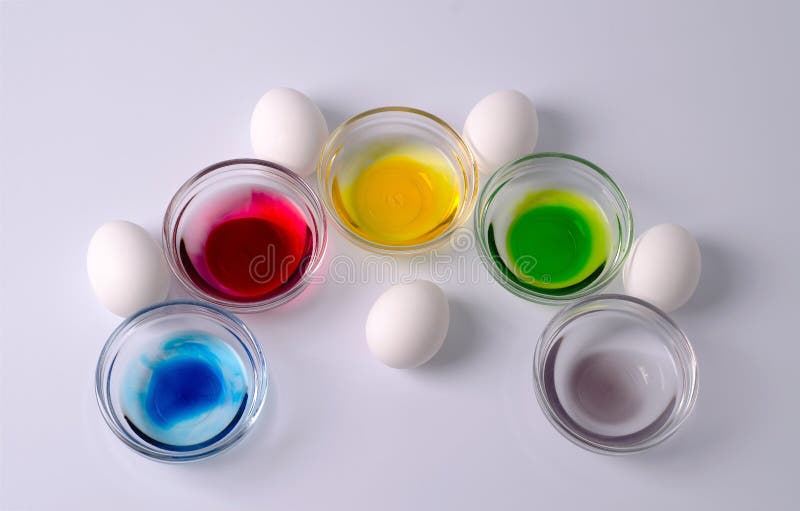Preparation for Easter, the Concept of Egg Coloring, Materials for ...