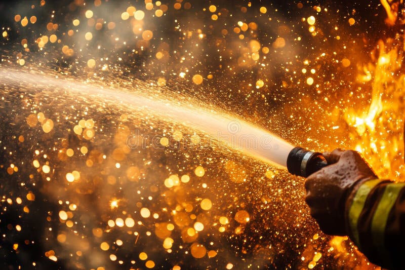 In Preparation for an Emergency, Water is Being Sprayed on a Fire ...