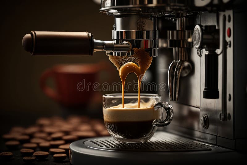 Preparation of Espresso Coffee by Usingcoffee Machine Generative AI ...
