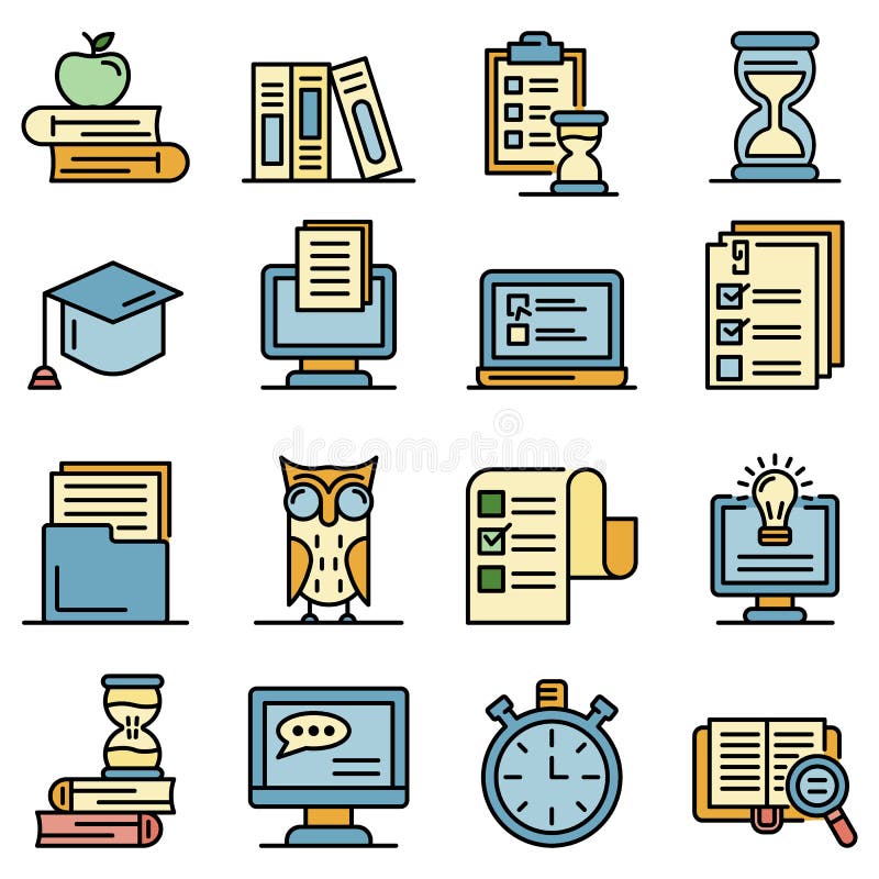 Exam Preparation Icon, Outline Style Stock Vector - Illustration of ...