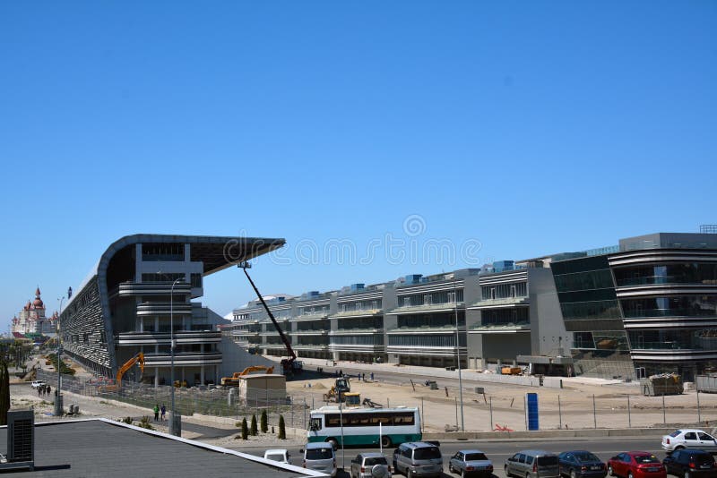 Preparation for Formula 1 editorial photography. Image of barriers ...