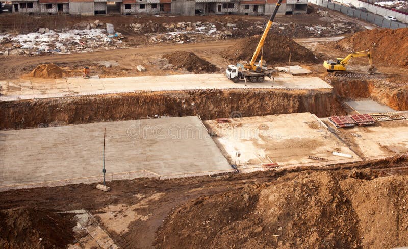 Preparation of the Foundation of the House Building Process Stock Photo ...