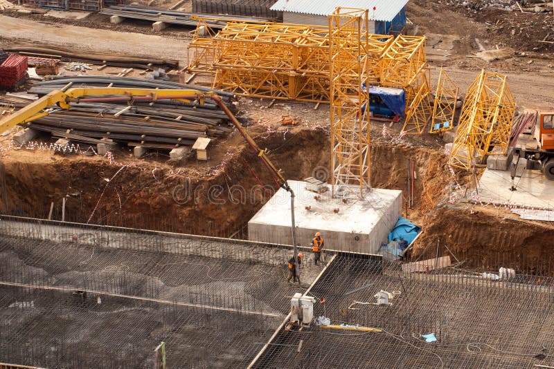 Preparation of the Foundation of the House Building Process Stock Photo ...