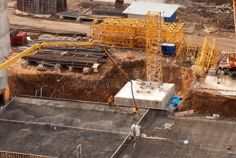 Preparation of the Foundation of the House Building Process Stock Photo ...