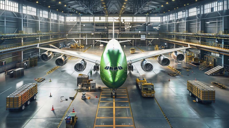 Preparation Freight Airplane before Flight. Loading of Cargo Containers ...