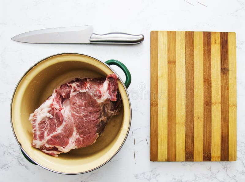 Preparation of fresh meat stock photo. Image of peppercorn - 88039388