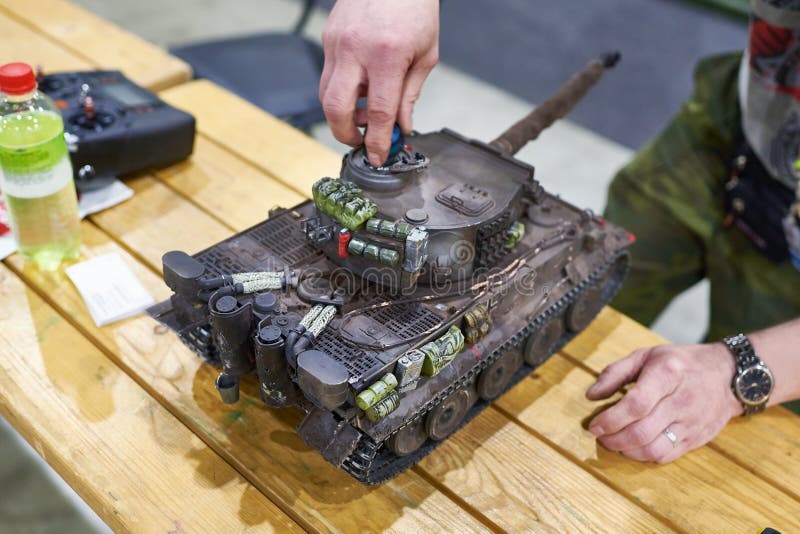 Preparation of German Tank Model Radio Control for Competitions Stock ...