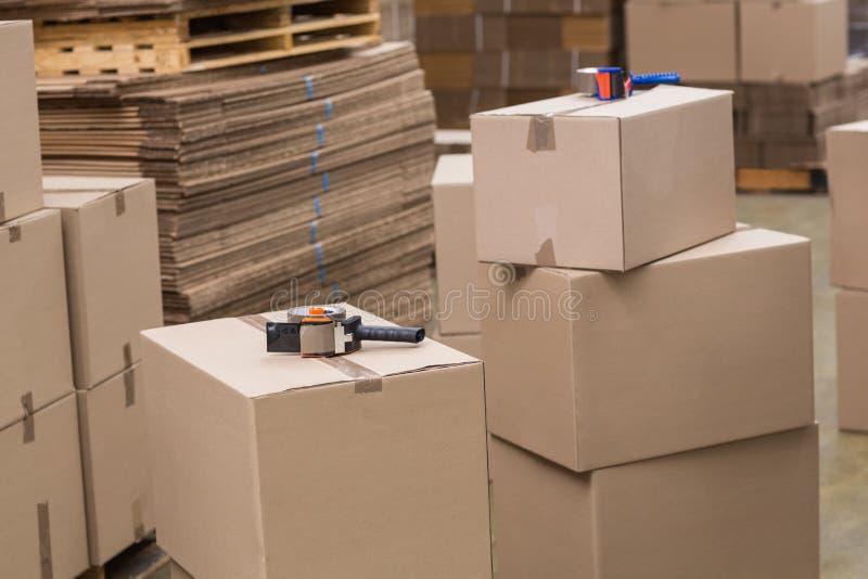 Workers in Warehouse Preparing Goods for Dispatch Stock Image - Image ...