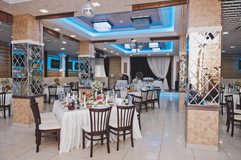 Festive Hall is Decorated with Flowers and Cloth 7752. Stock Image ...