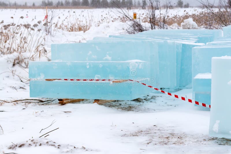 Preparation of Ice Blocks To Create Ice Sculptures for the New Y Stock ...