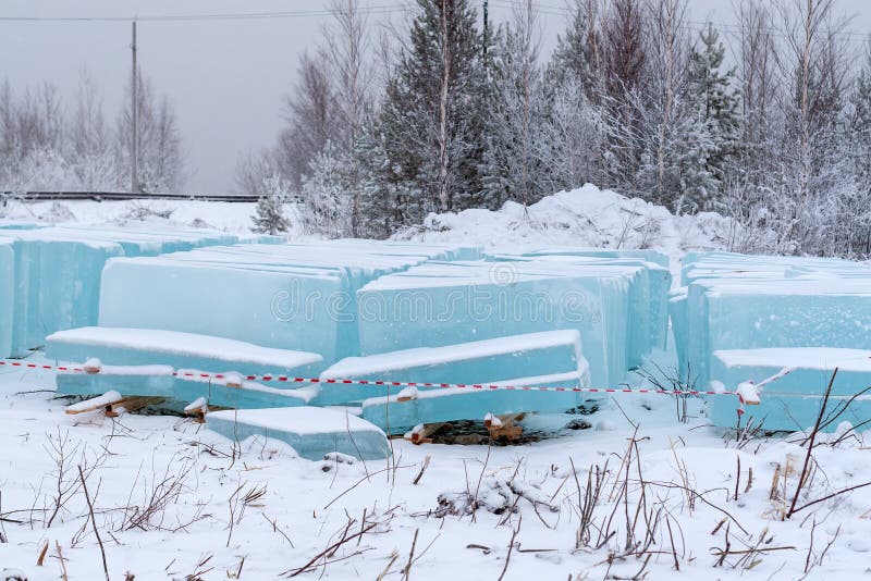 Preparation of Ice Blocks To Create Ice Sculptures for the New Y Stock ...