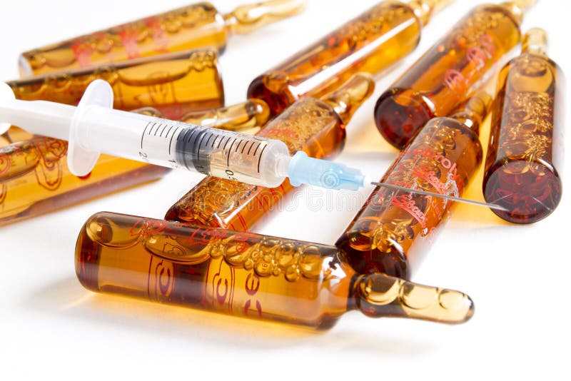Preparation for an Injection with Ampoules Stock Photo - Image of ...