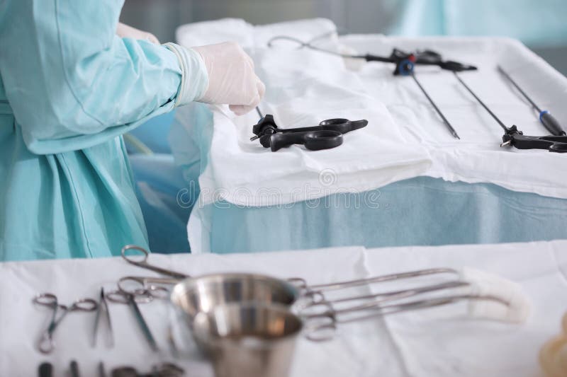 Preparation of Instruments for Laparoscopic Surgery. Modern Surgery.Out ...