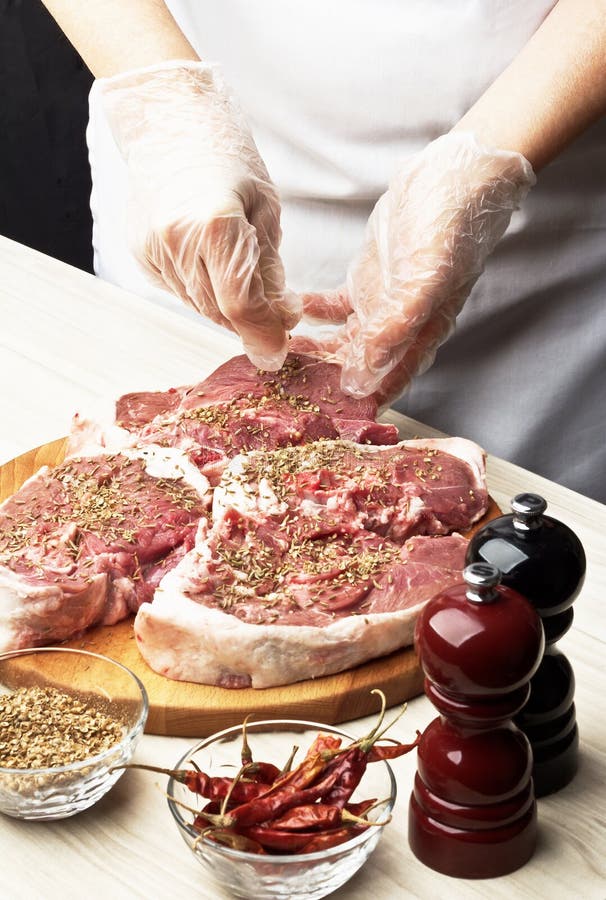 Preparation of lamb stock photo. Image of portion, herbs - 49244012