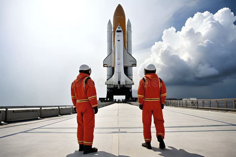 Preparation of the Launching of a Spaceship Stock Illustration ...