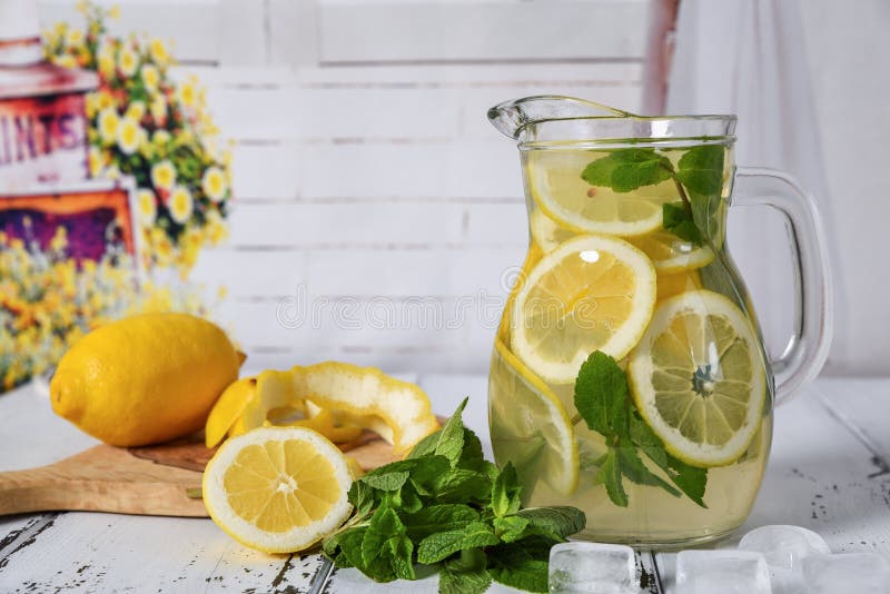 Preparation of the Lemonade Drink Lemonade in the Jug and Lemons Stock ... Preparation of the Lemonade Drink Lemonade in the Jug and Lemons Stock ...