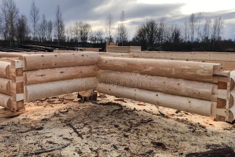 Preparation of Logs for the Assembly of Structure. Materials for Stock ...