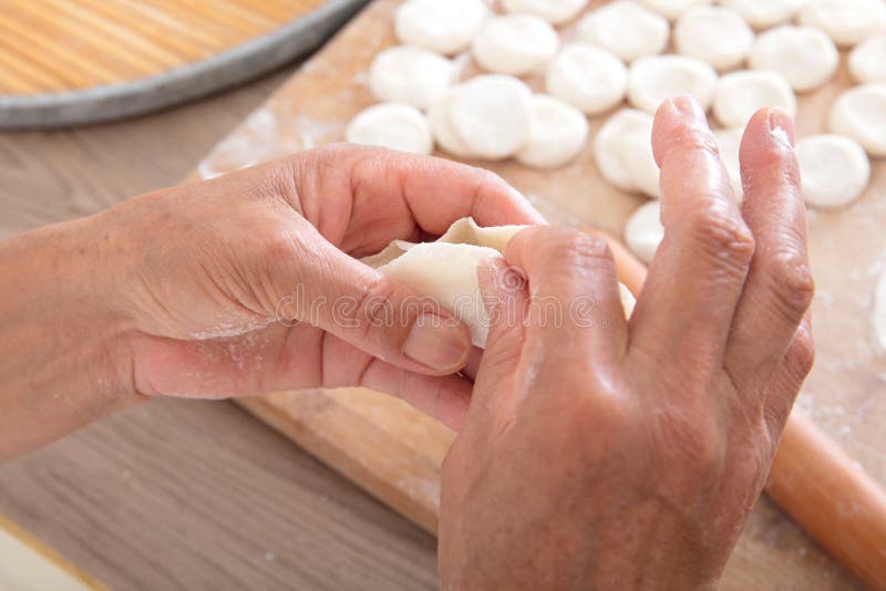 Preparation for Making Dumplings before Traditional Chinese Festivals ...