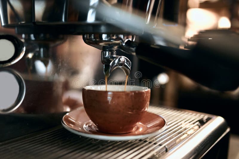 Preparation Method.Modern Coffee Machine. Stock Photo - Image of health ...
