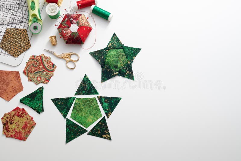 Preparation of Pentagon and Triangular Pieces of Fabric for Sewing ...