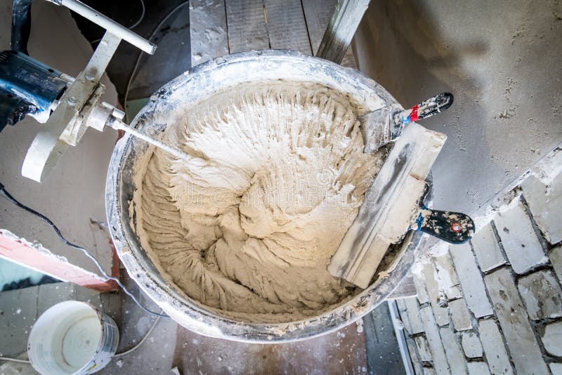 Preparation for Plastering the Walls Inside the Living Room Stock Image ...