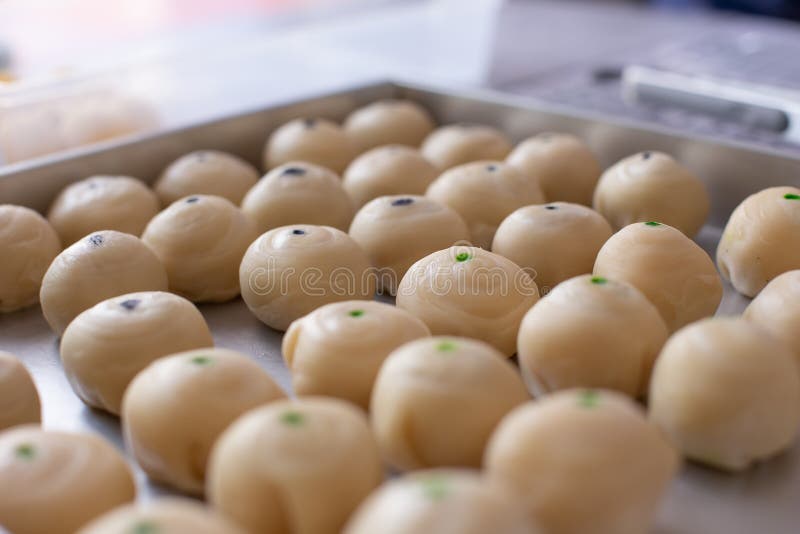 Preparation of Puff Pastry Dough for the Chinese Pastry Stock Photo ...
