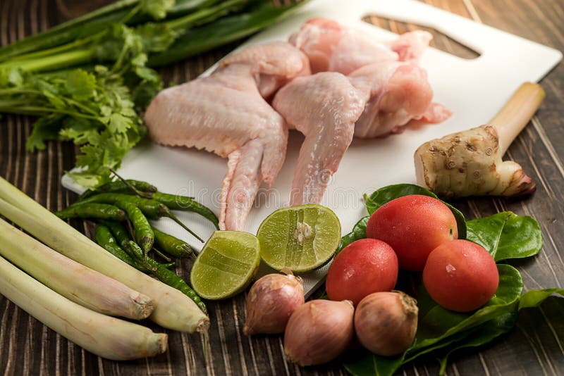 Preparation of Raw Materials for Thai Cooking Stock Image - Image of ...