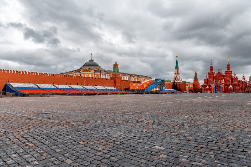 Preparation of the Red Square for the Victory Day Parade on May 9 ...
