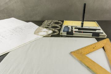 Technical drawing design. stock image. Image of paper - 105231527