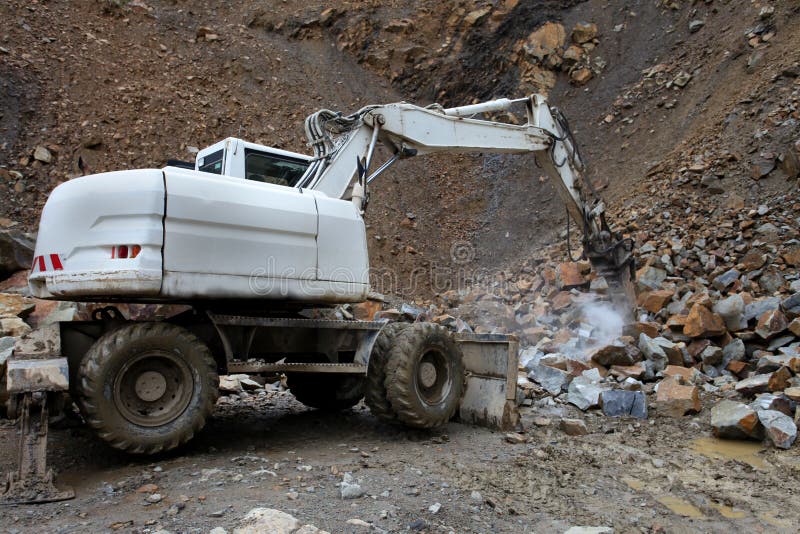 Preparation of Rock Waste in the Quarry Stock Photo - Image of ...