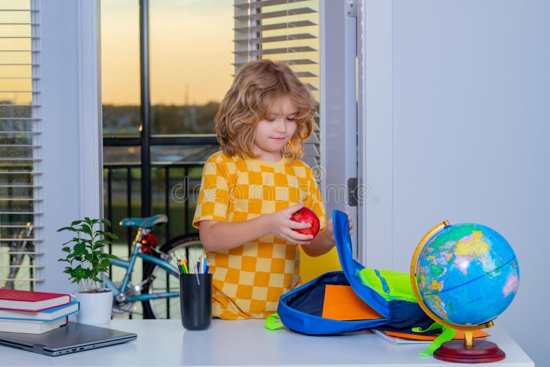 Preparation for School. School Kid Student Learning, Study Language or ...