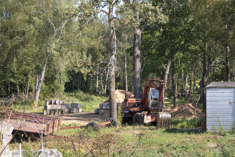 Preparation of a Site in the Forest for the Construction of a Private ...