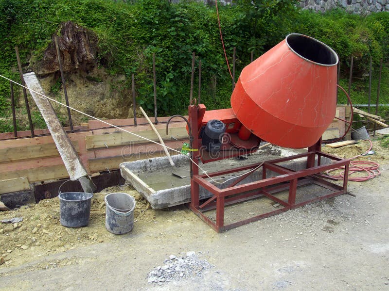 Preparation of the Solution Using a Concrete Mixer on a Small ...