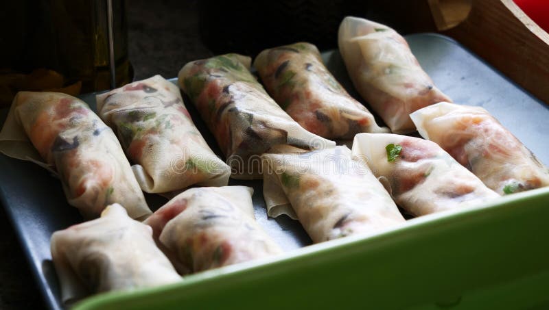 Preparation of the Spring Roll Stuffing Stock Photo - Image of homemade ...