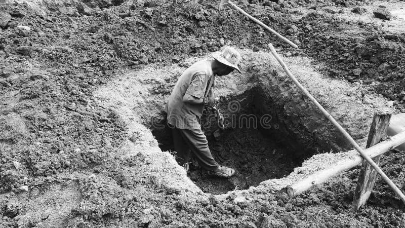Hole Preparation for Construction Editorial Stock Image - Image of ...