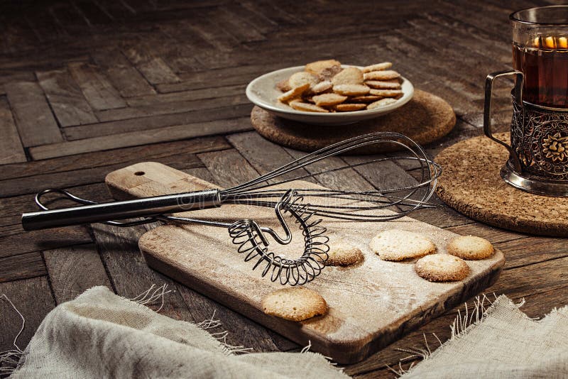 Preparation of Sweet Biscuits. Stock Photo - Image of healthy, dark ...