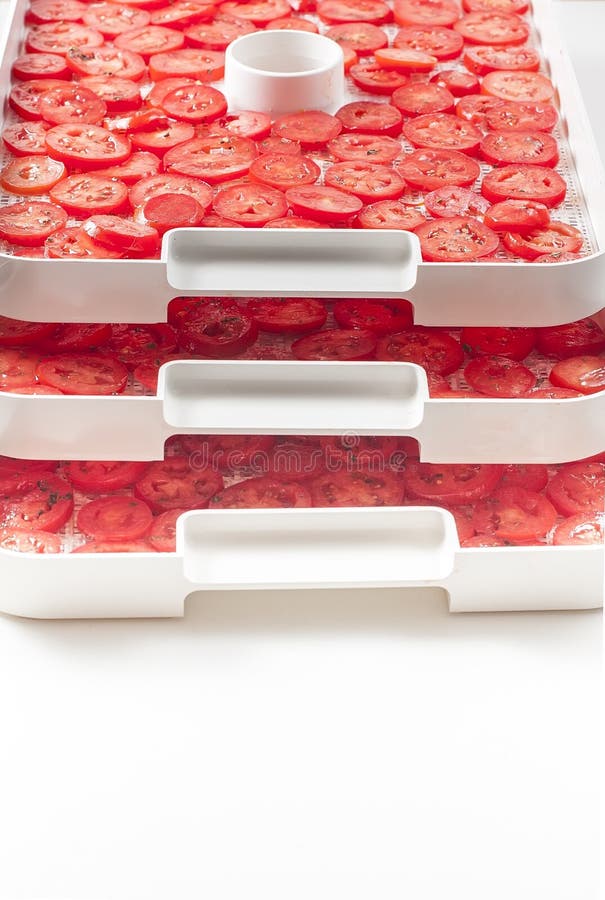 Preparation Tomatoes on Drying Tray. Organic Healthy Food Stock Photo ...