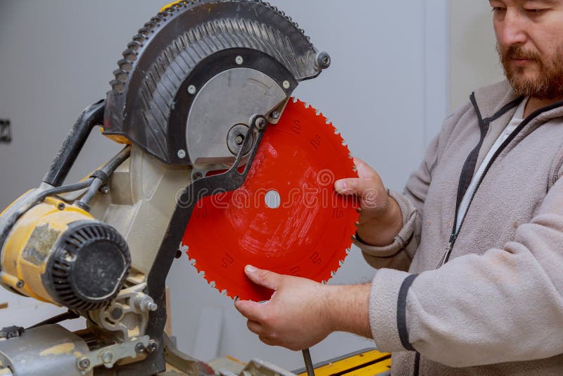 Preparation of the Tool for Replace a Saw in a Cutting Saw Stock Photo ...