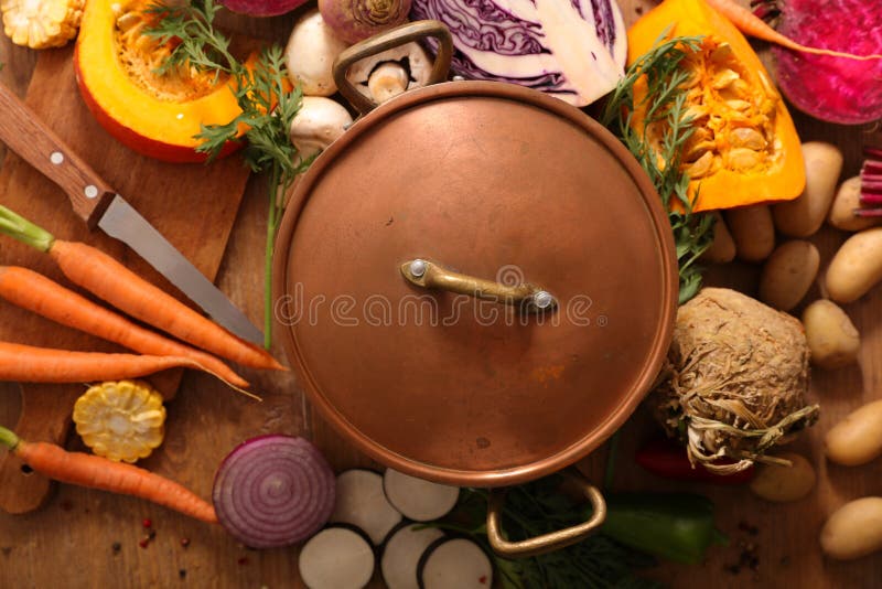 Preparation of Vegetable Soup Stock Photo - Image of knife, view: 124489518