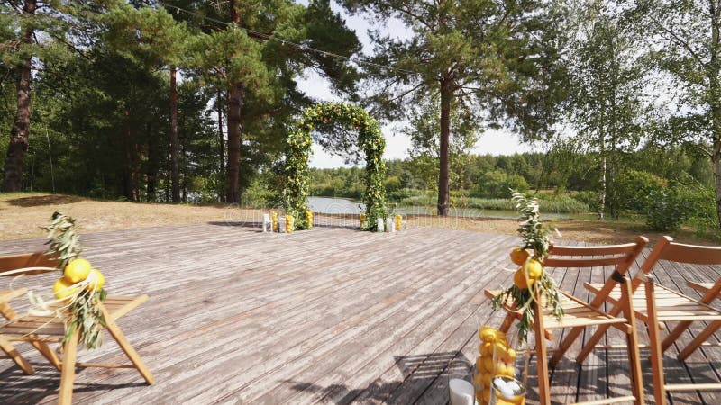 Wedding Setup. Preparation for the Wedding Ceremony Stock Footage ...