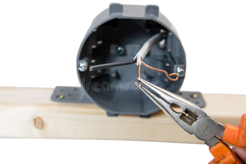 Preparation of Wires for Attachment To the Lamp Holder Stock Photo ...