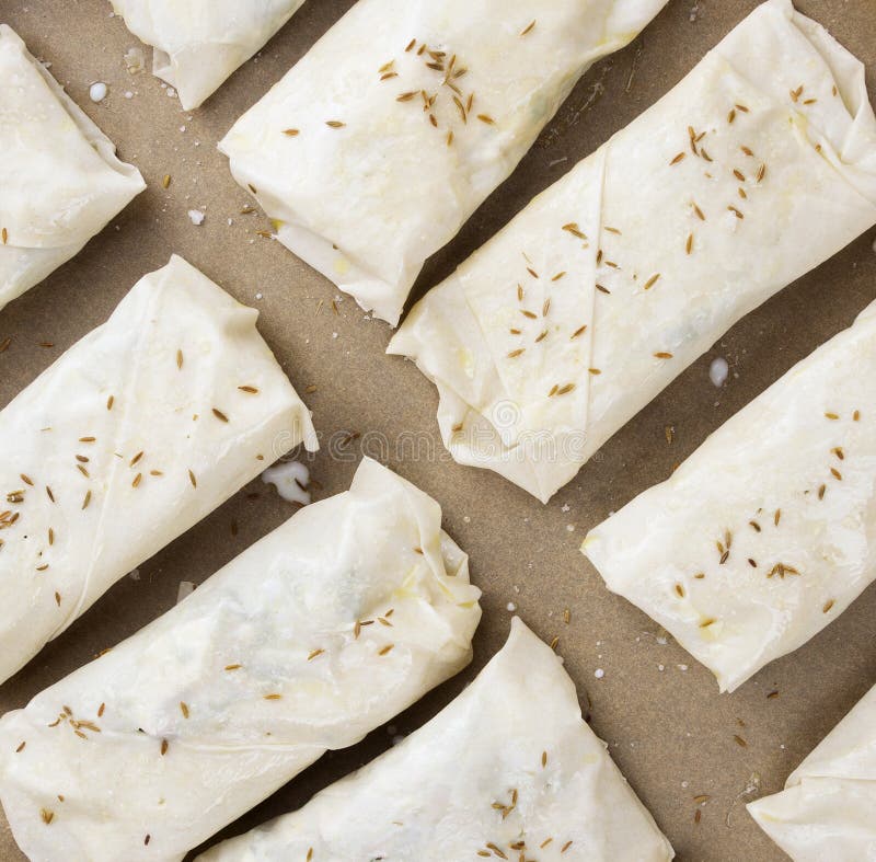 Preparation of Yufka Puff Pastry Pies Stock Photo - Image of meal ...