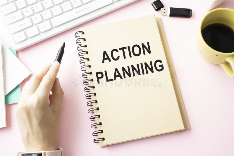 Prepare the Action Plan in a Writing Pad Isolated Stock Image - Image ...